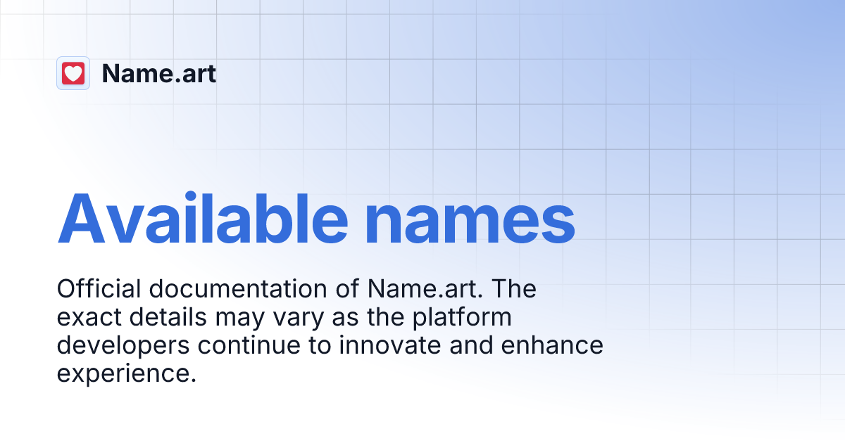 Available names | Name.art